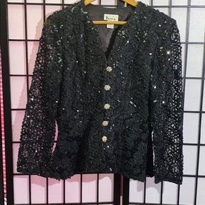 Patra | Jackets & Coats | Vintage Patra Sequin Lace Blazer Size 8 ...